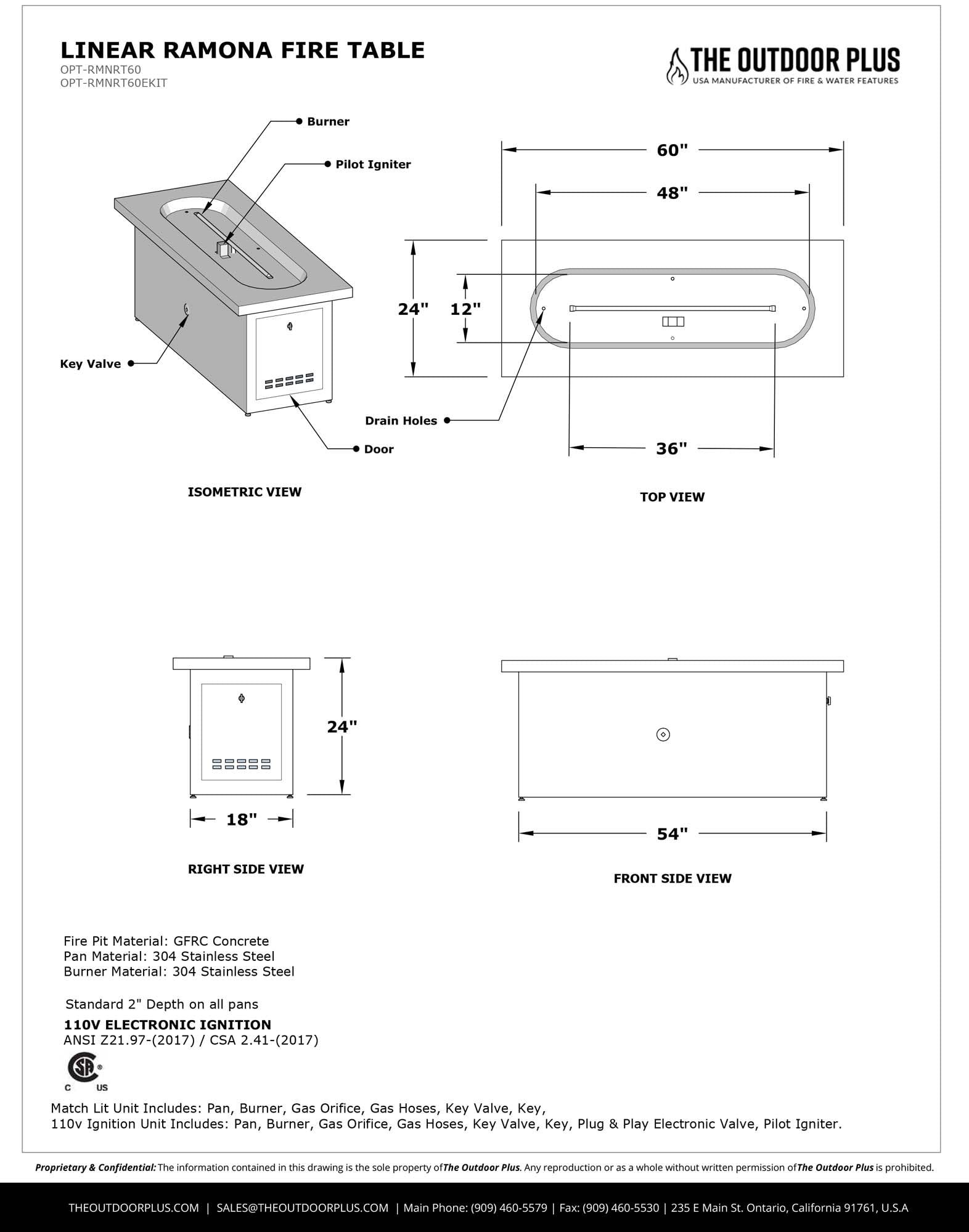 Buy Now Ramona Rectangular Fire Table – American Fire Features