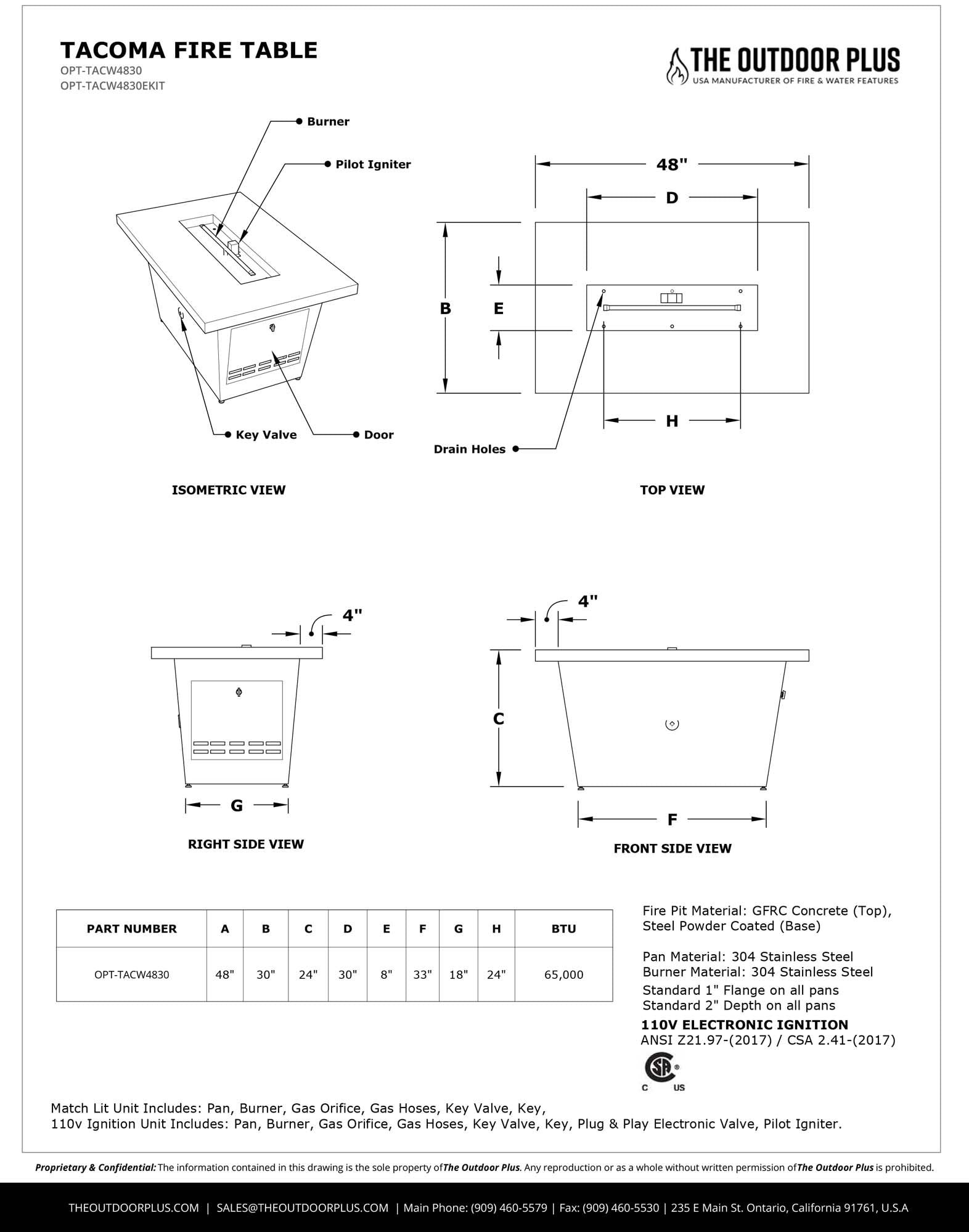 Shop Now Tacoma Fire Table - Free Cover – American Fire Features