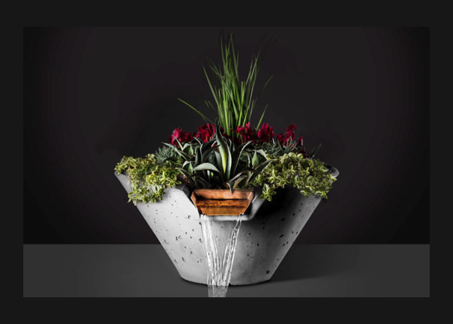 Buy Now Cascade Conical Planter & Water Bowl – American Fire Features